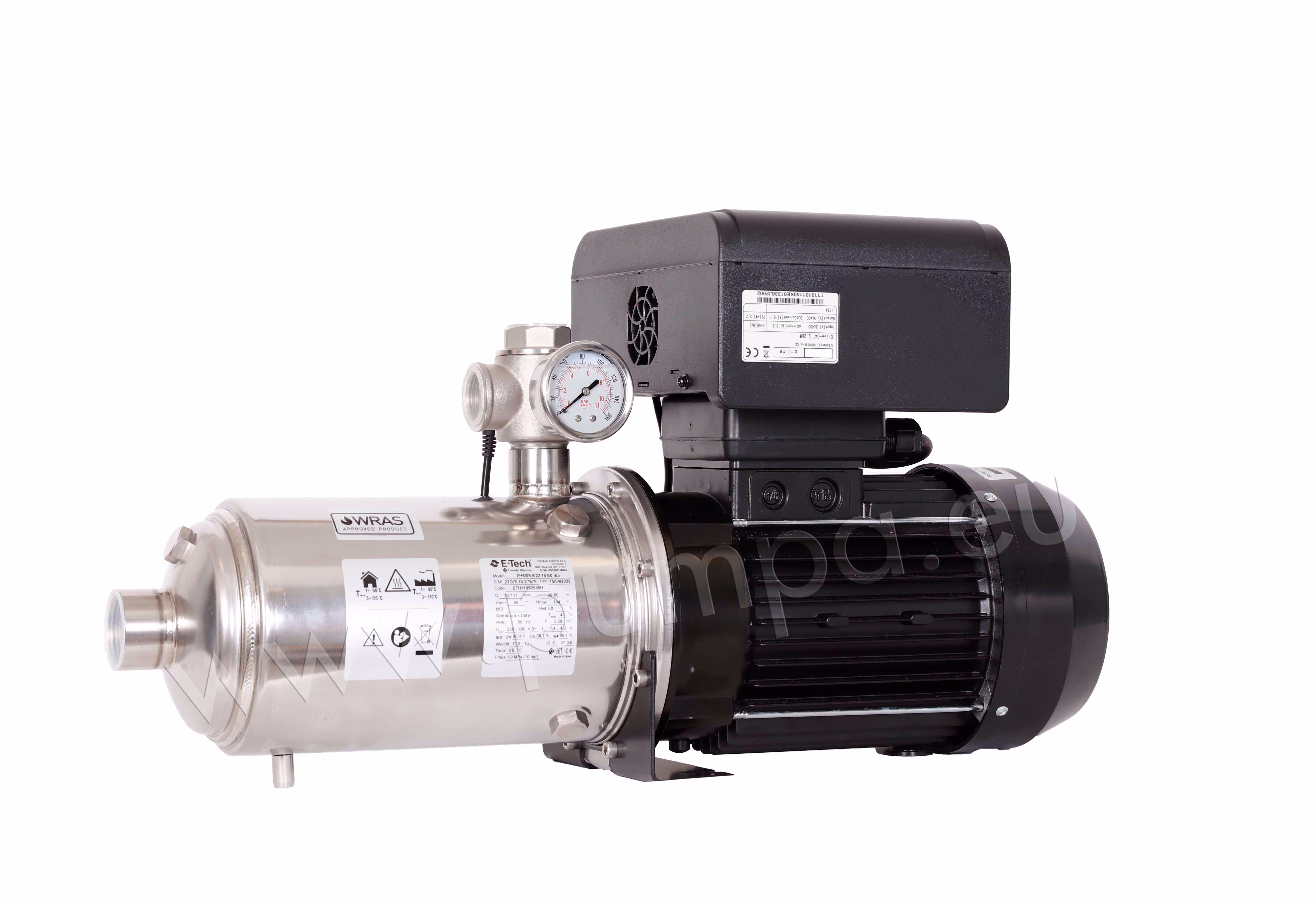 E-Tech EHE 3 horizontal pump 230V with frequency converter and pressure ...